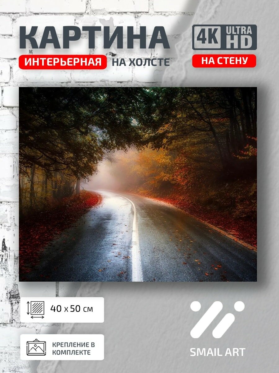 Картина на холсте интерьерная 40 на 50 на стену Природа лес для кабинета пейзаж