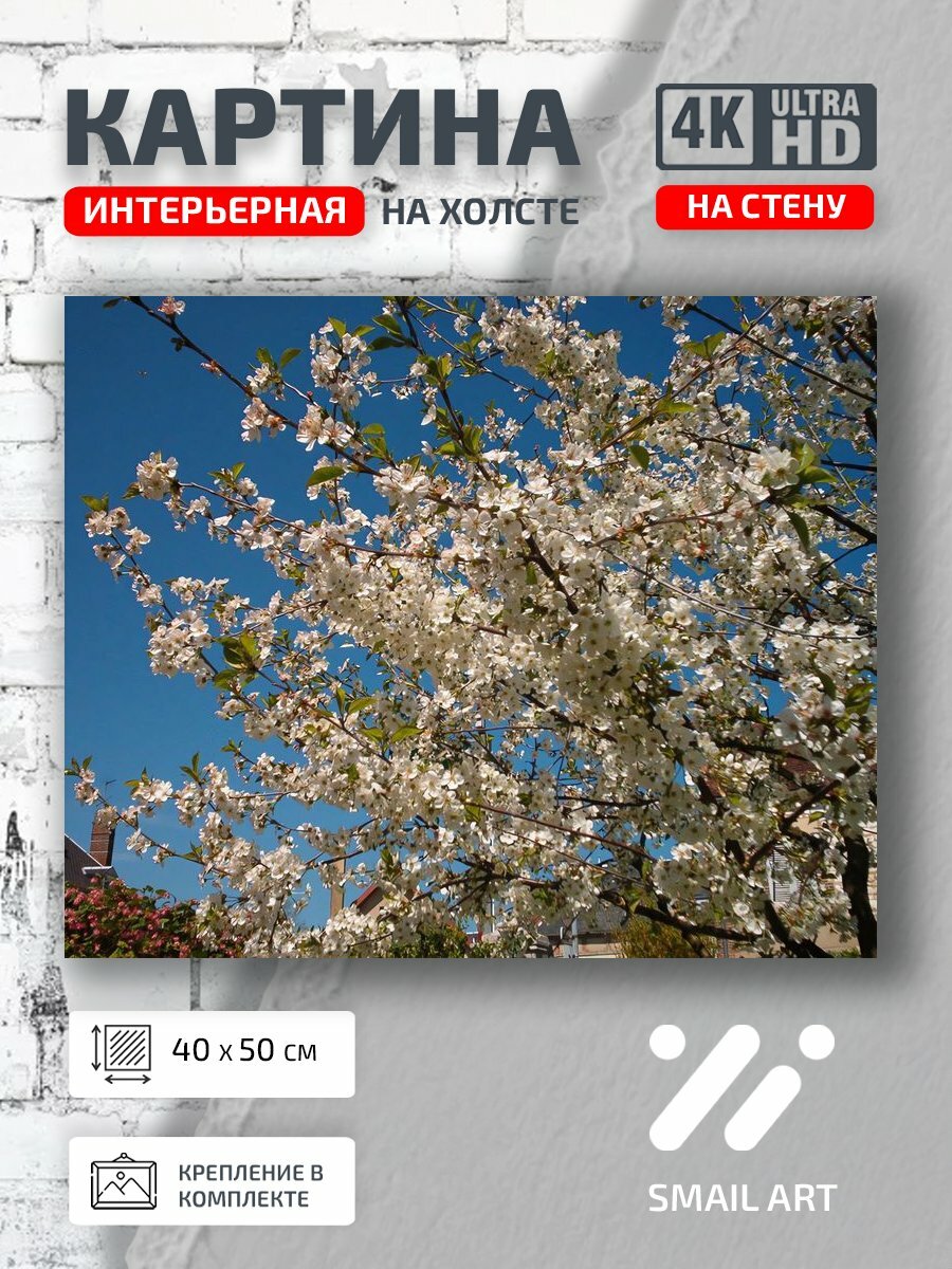 Картина на холсте интерьерная 40 на 50 на стену Весна Landscape для спальни пейзаж интерьер