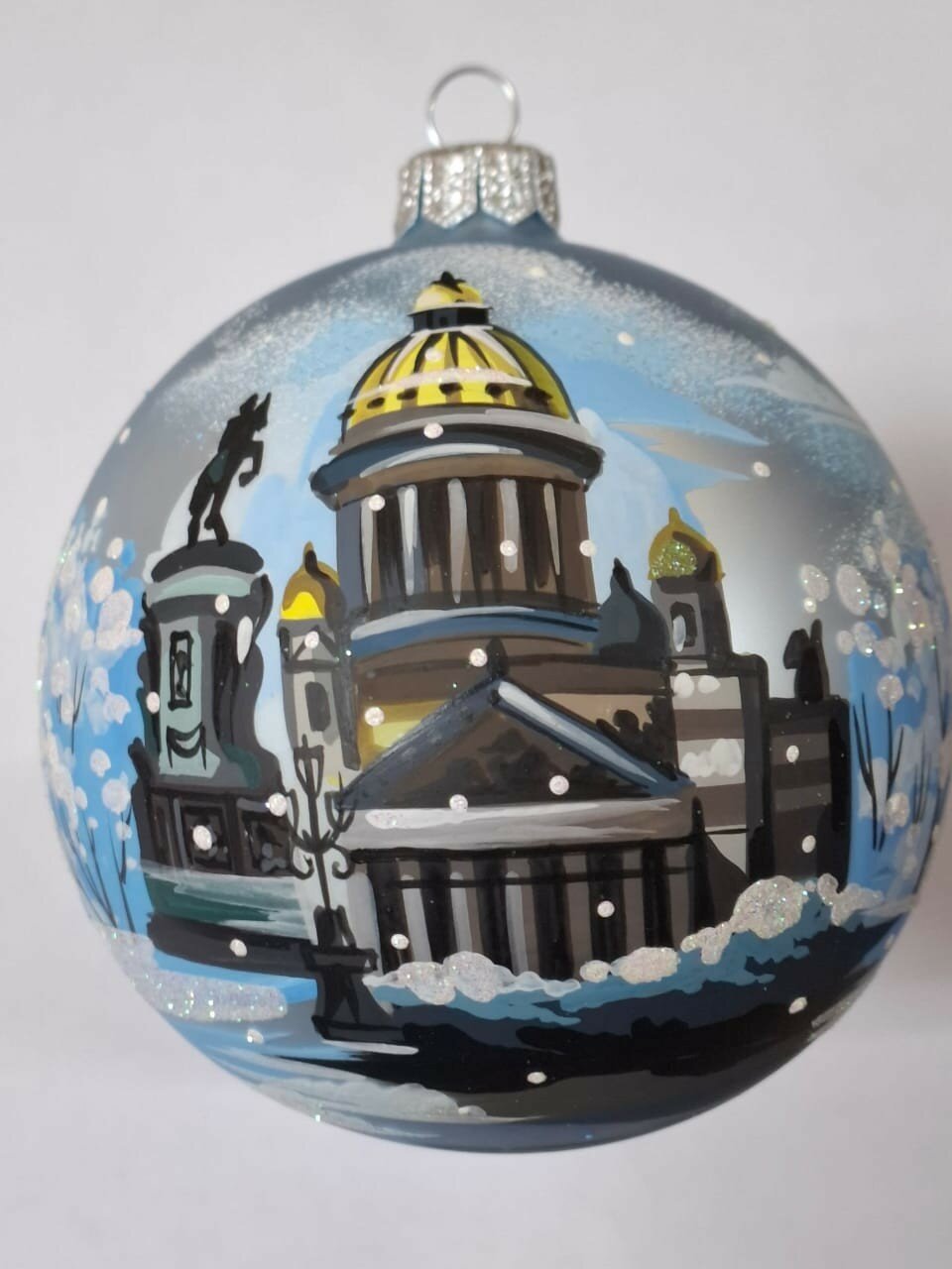 Шар на елку " СПб. Купола Исакия" 10см