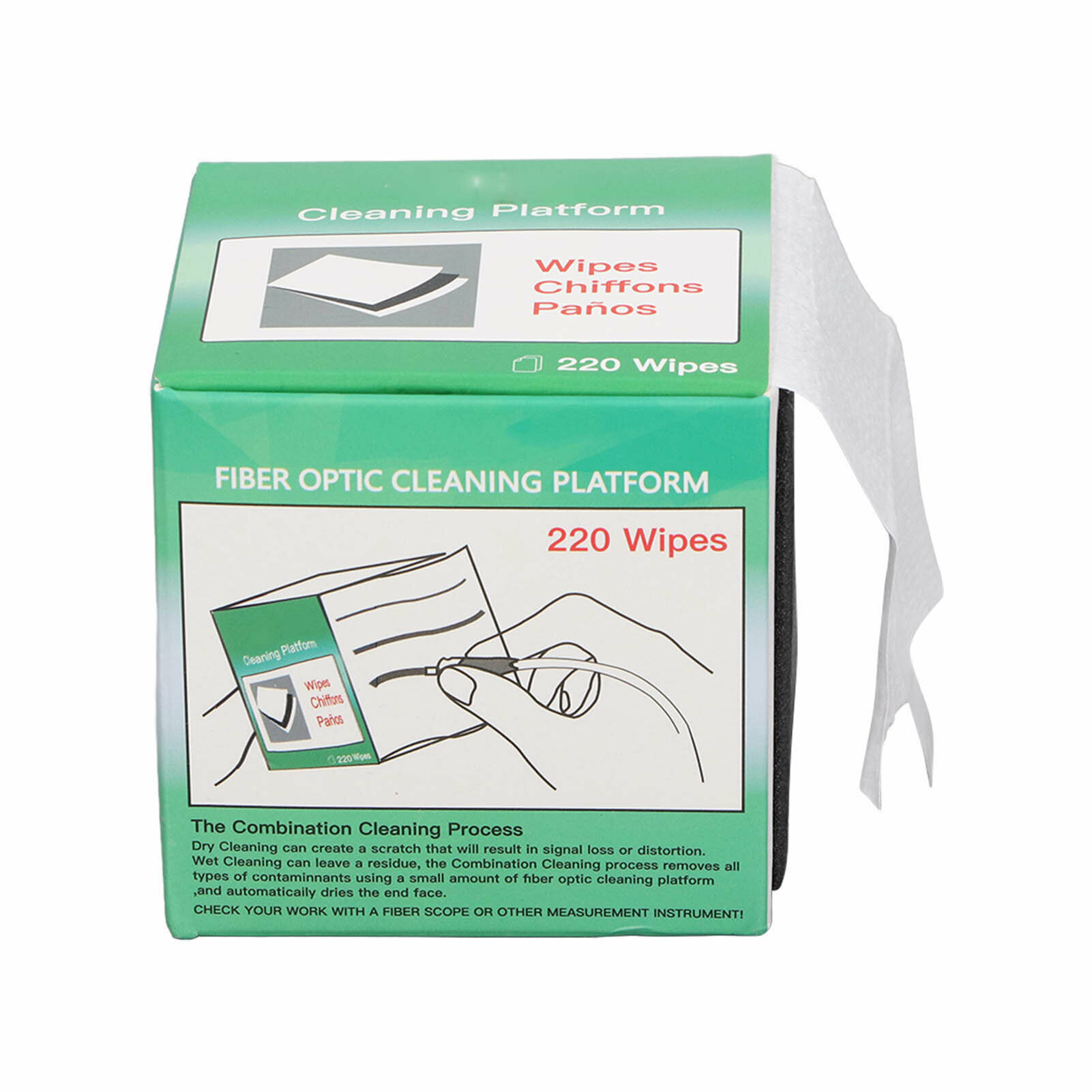 Салфетки для чистки оптоволокна, 220 листов, очищающая платформа для очистки оптоволокна