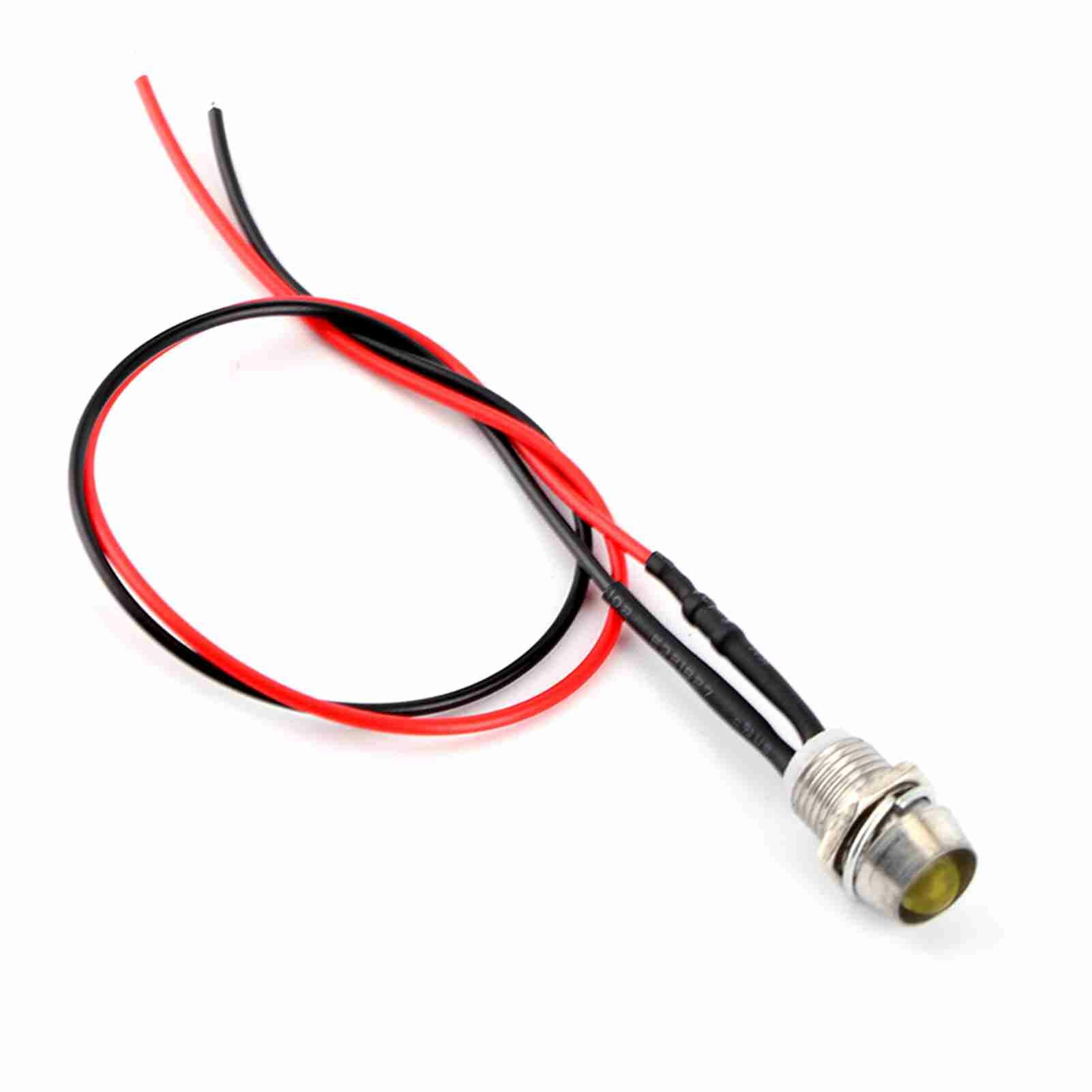 4 шт. 12 В 8 мм светодиодная панель, контрольная лампа, индикаторная лампа для приборной панели, автомобиль, фургон, белый цвет