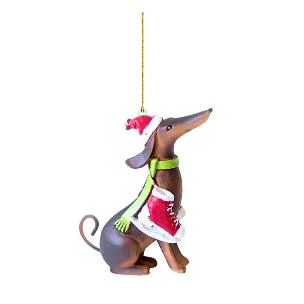 Рождественский кулон такса из акрила B