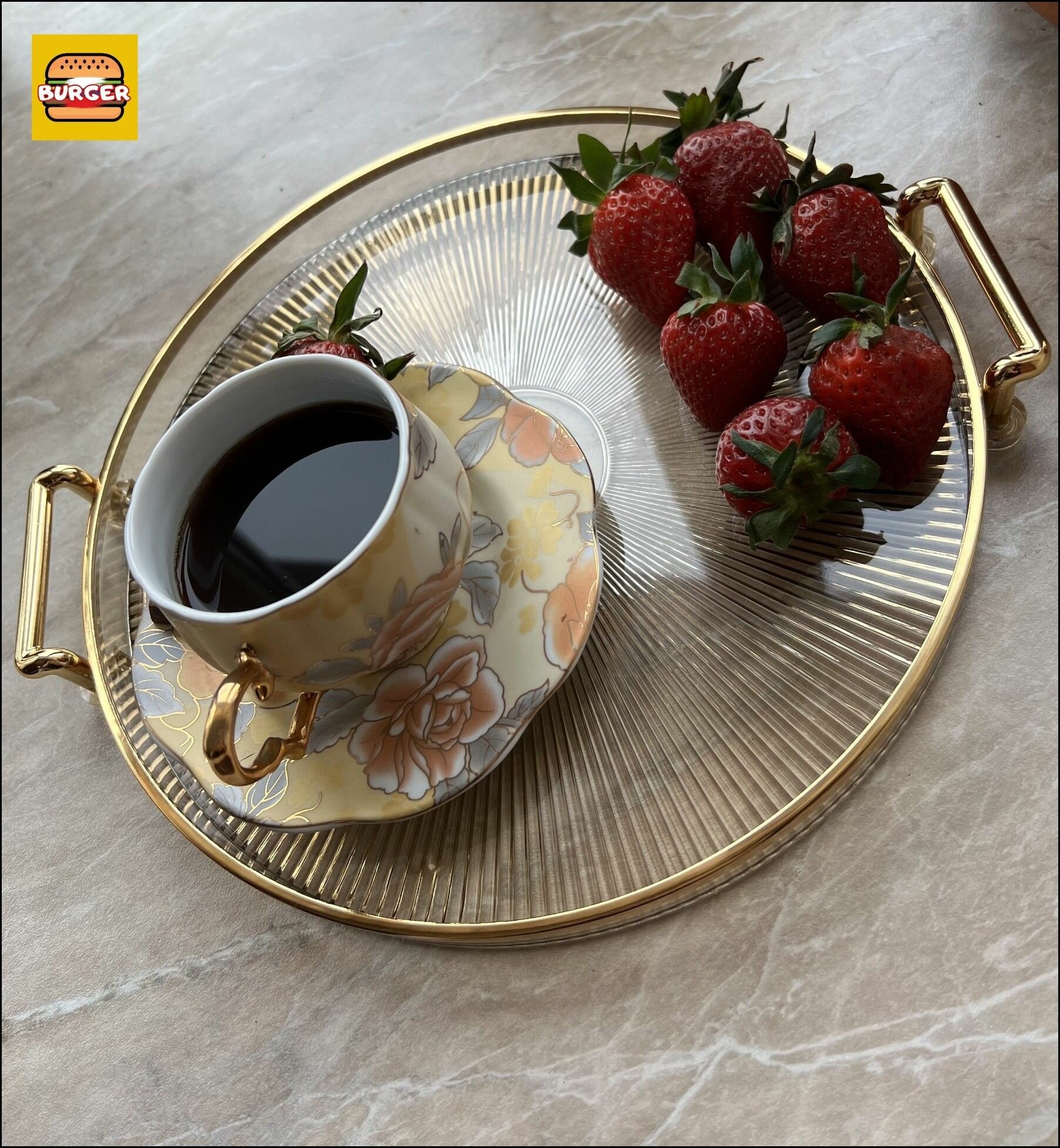 Эксклюзивный декоративный поднос 27 см для стильного сервирования косметики, украшений и предметов интерьера