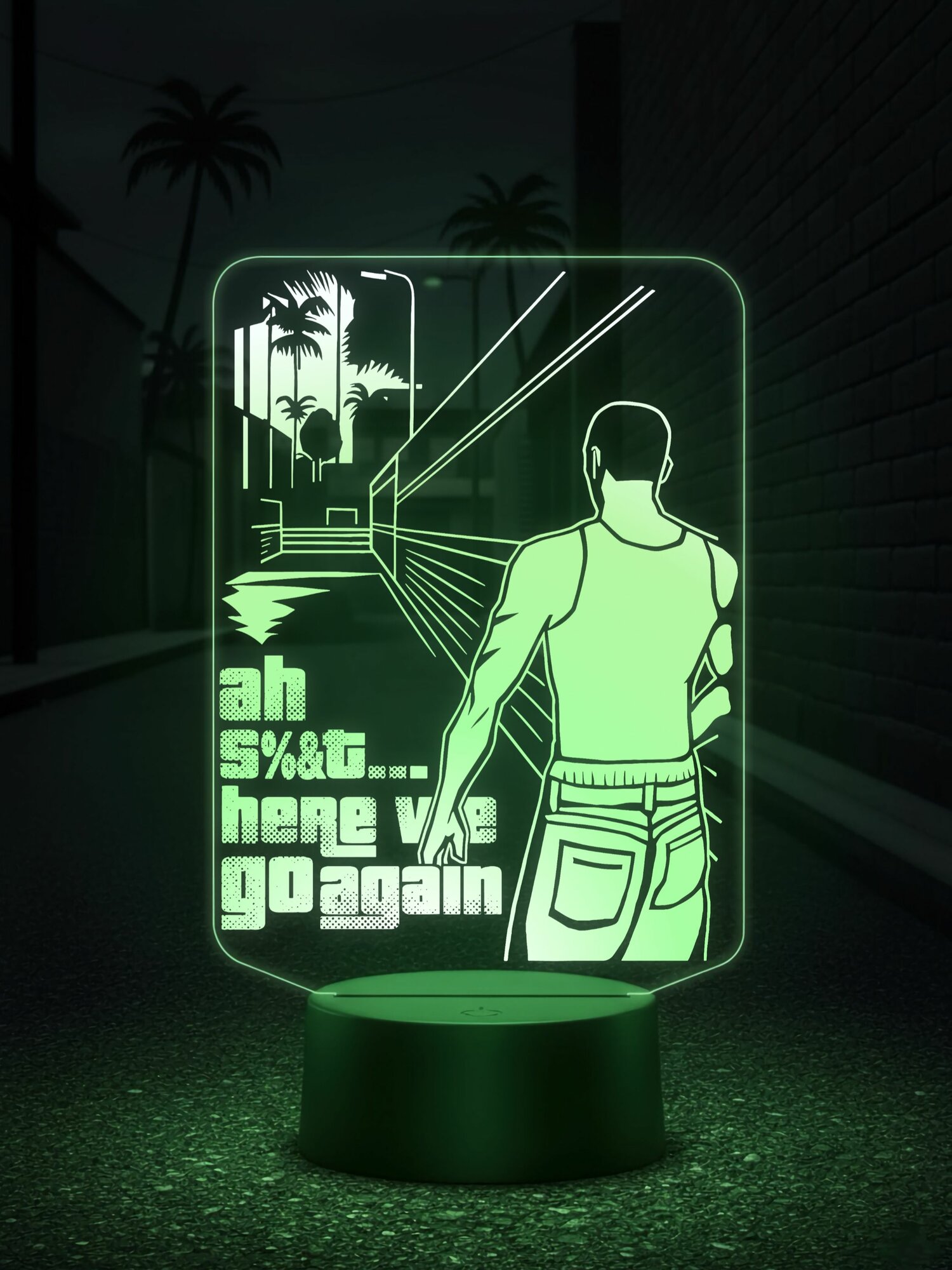 Ночник Игра Гта Сан Андреас Си Джей Мем - Gta San Andreas CJ Meme. Подарок геймеру — декор для игровой комнаты с символикой популярных игр, узнаваемыми персонажами и атмосферой киберспорта.