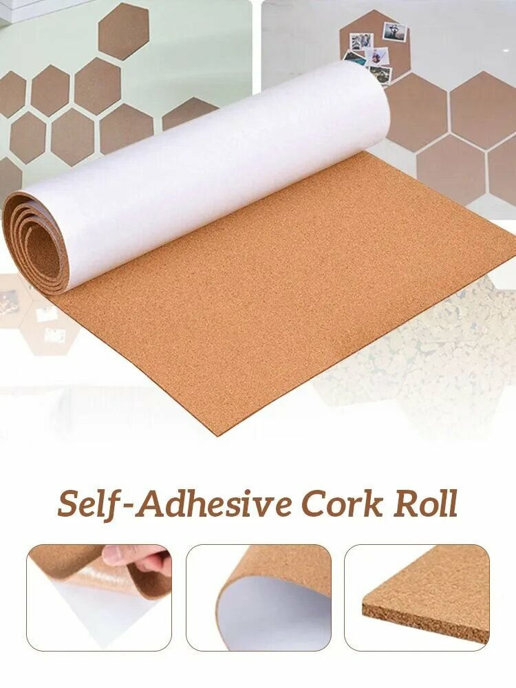 Доска пробковая самоклеющаяся пробка натуральный коричневый, для декора и творчества