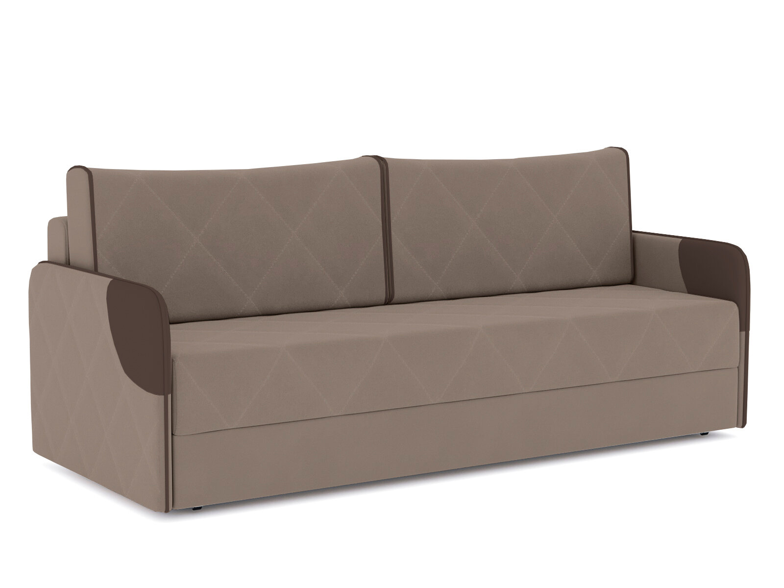 Диван - кровать Марсель, еврокнижка, ПБ, 212*88*103, велюр Зара Лайт Браун 05/Велюр Зара Браун 20