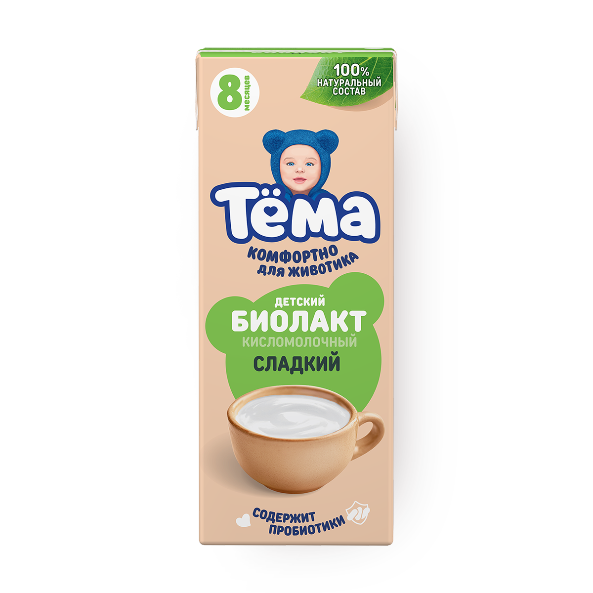Биолакт «Тёма» кисломолочный, сладкий, для детей с 8 месяцев