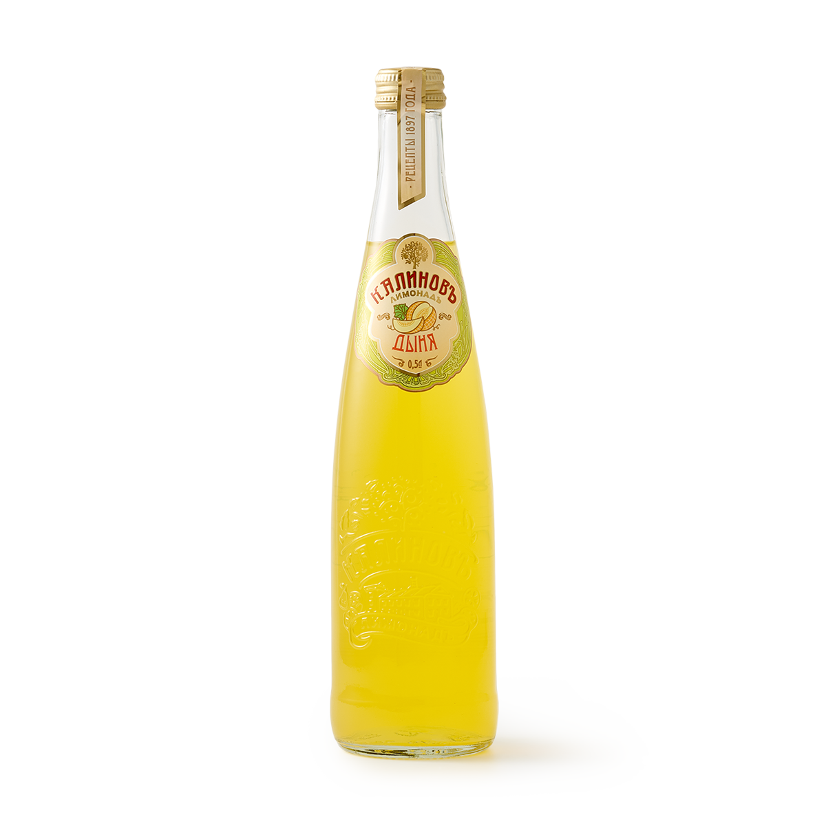 Лимонад "Калиновъ", дыня, сильногазированный, стеклянная бутылка, 500 мл