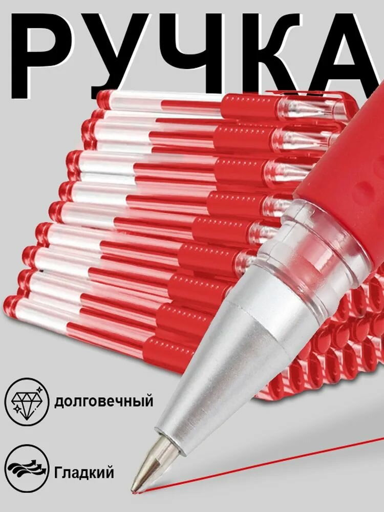 Набор ручек Гелевая, толщина линии: 0.5 мм, цвет: Красный, 1 шт.