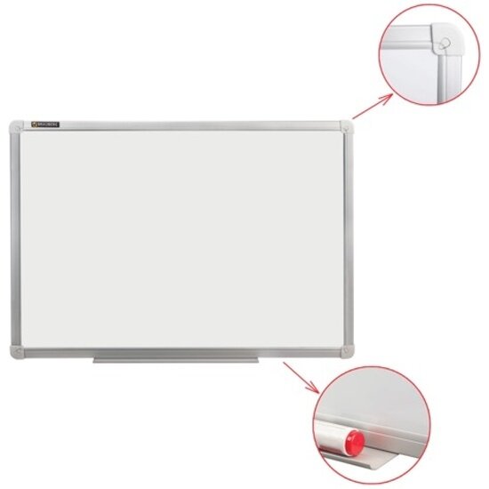 Доска магнитно-маркерная Brauberg стандарт, 120х180 см, алюминиевая рама