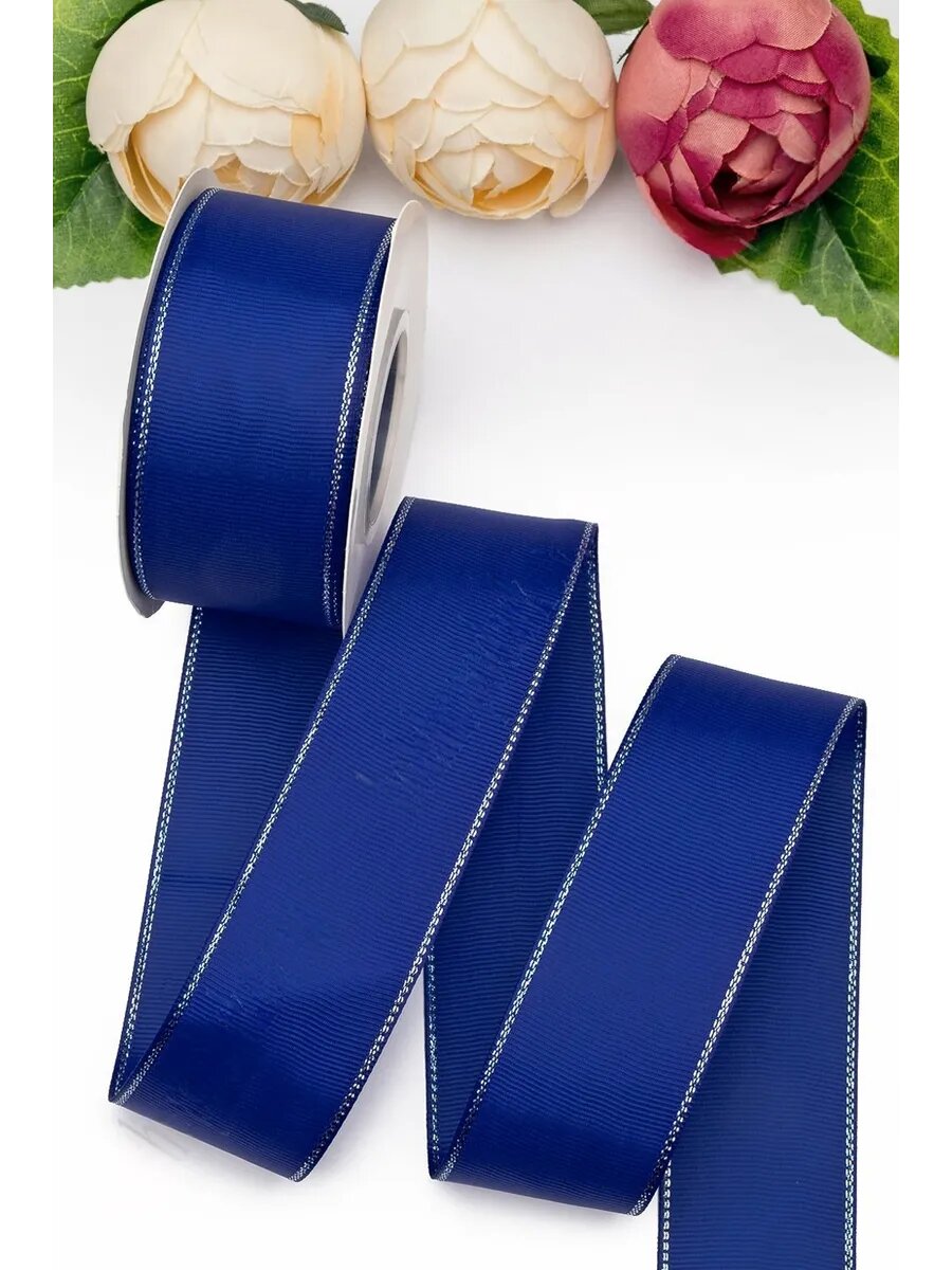 Лента репсовая с люрексом 4см (9 метров)