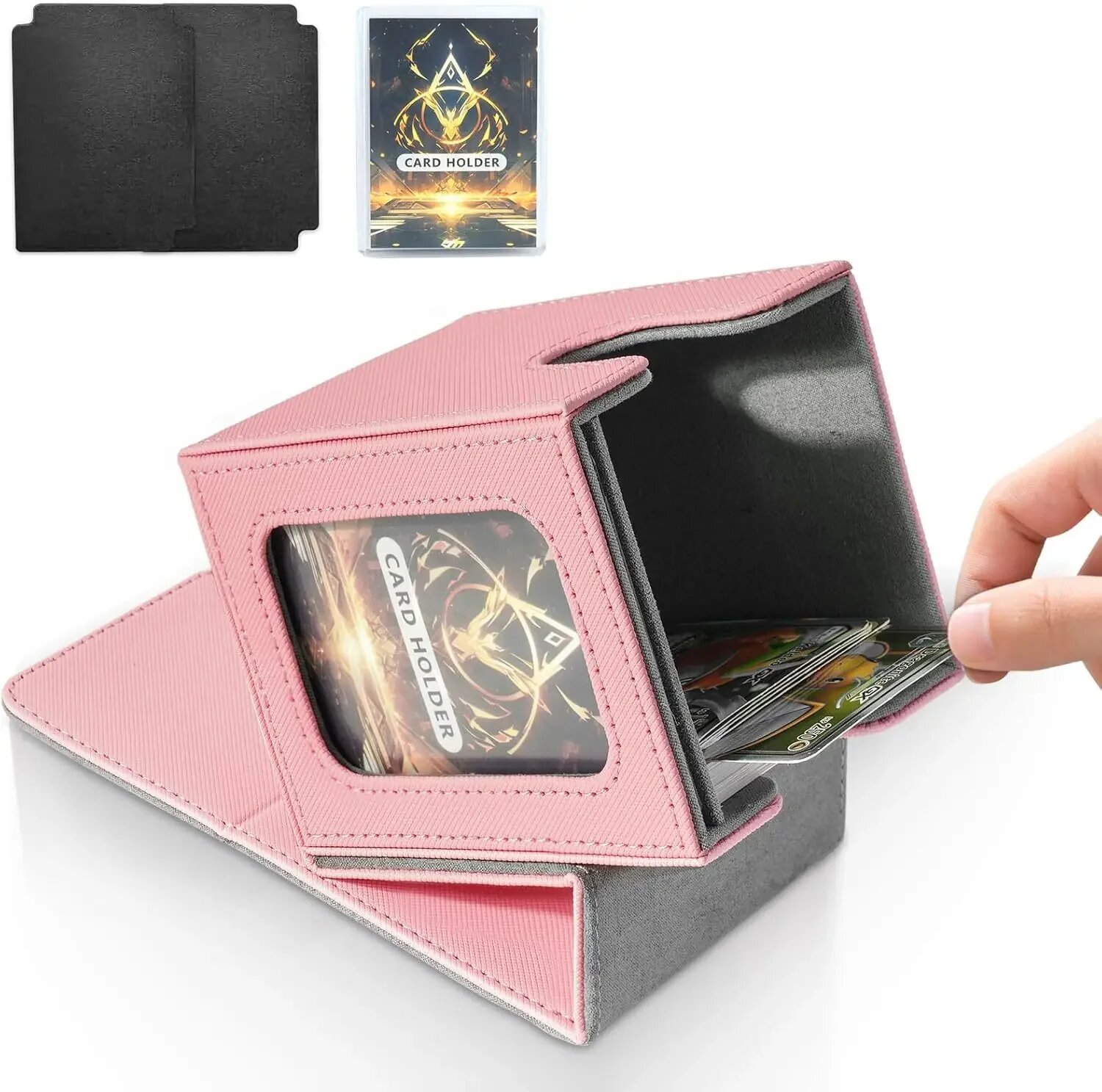 Коробка для карт RyshePro, Розовый, 100+