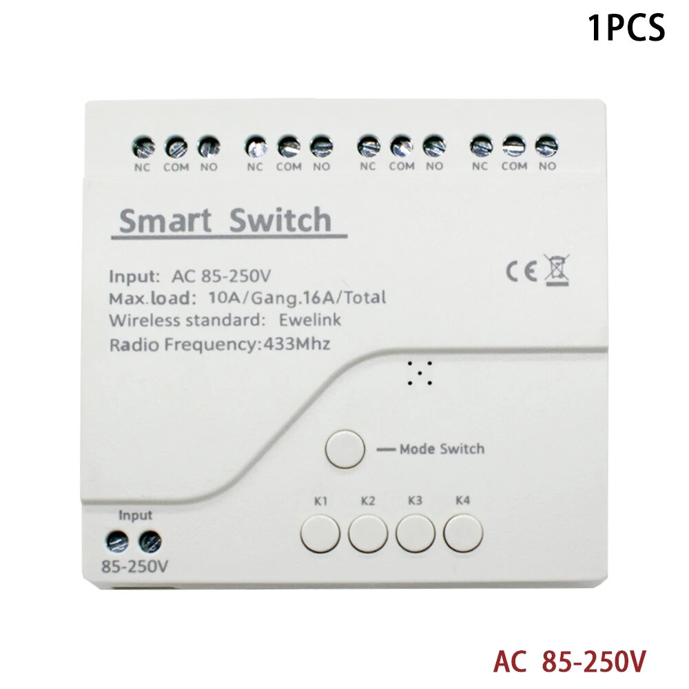 Ewelink 4CH Smart Switch 85-250V с корпусом