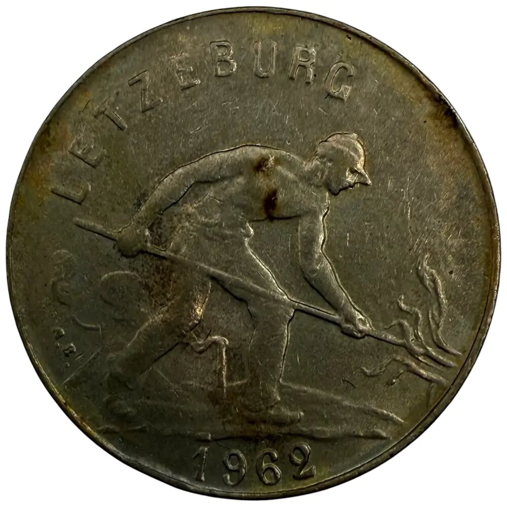 Люксембург 1 франк 1962 г.