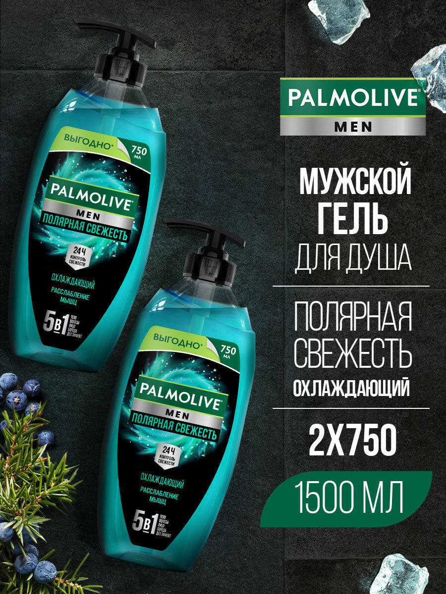 Гель для душа Palmolive Men "Полярная свежесть" Охлаждающий, 750 мл (2 шт)