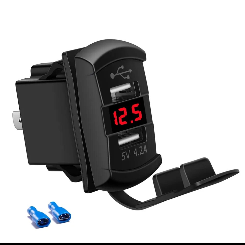 Универсальное зарядное устройство с двумя USB-портами, 3,1 А, 12-24 В Red