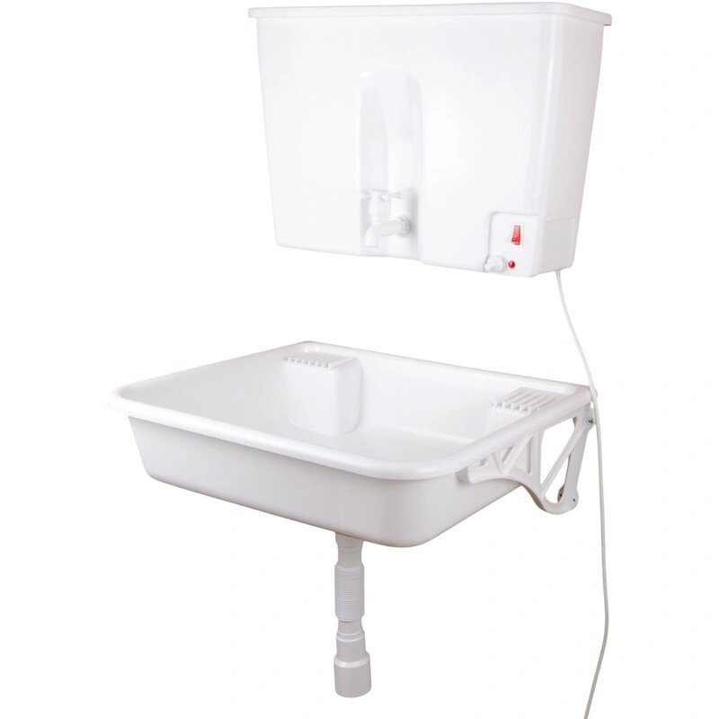 Умывальник дачный с подогревом дтрд 17 л с раковиной и сифоном в комплекте