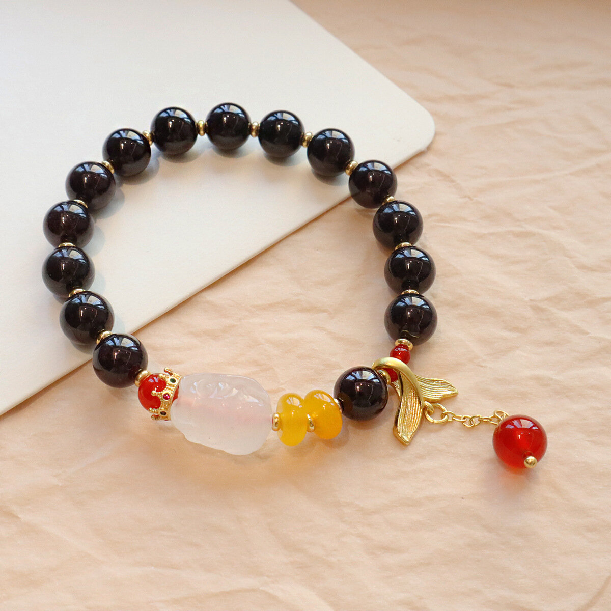 Браслет для гадания, YM Mall из камня и бабочкой Камень Приносит красоту и удачу