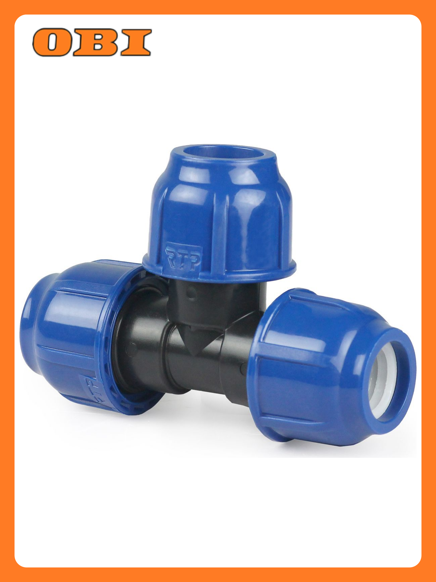 Тройник компрессионный, полипропилен 20, для полиэтиленовых труб, RTP