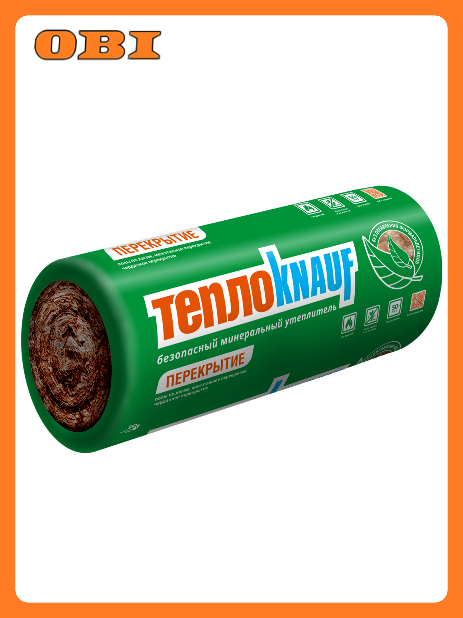 Теплоизоляция ТеплоKNAUF для перекрытий, 100 мм 9 м², минеральная вата