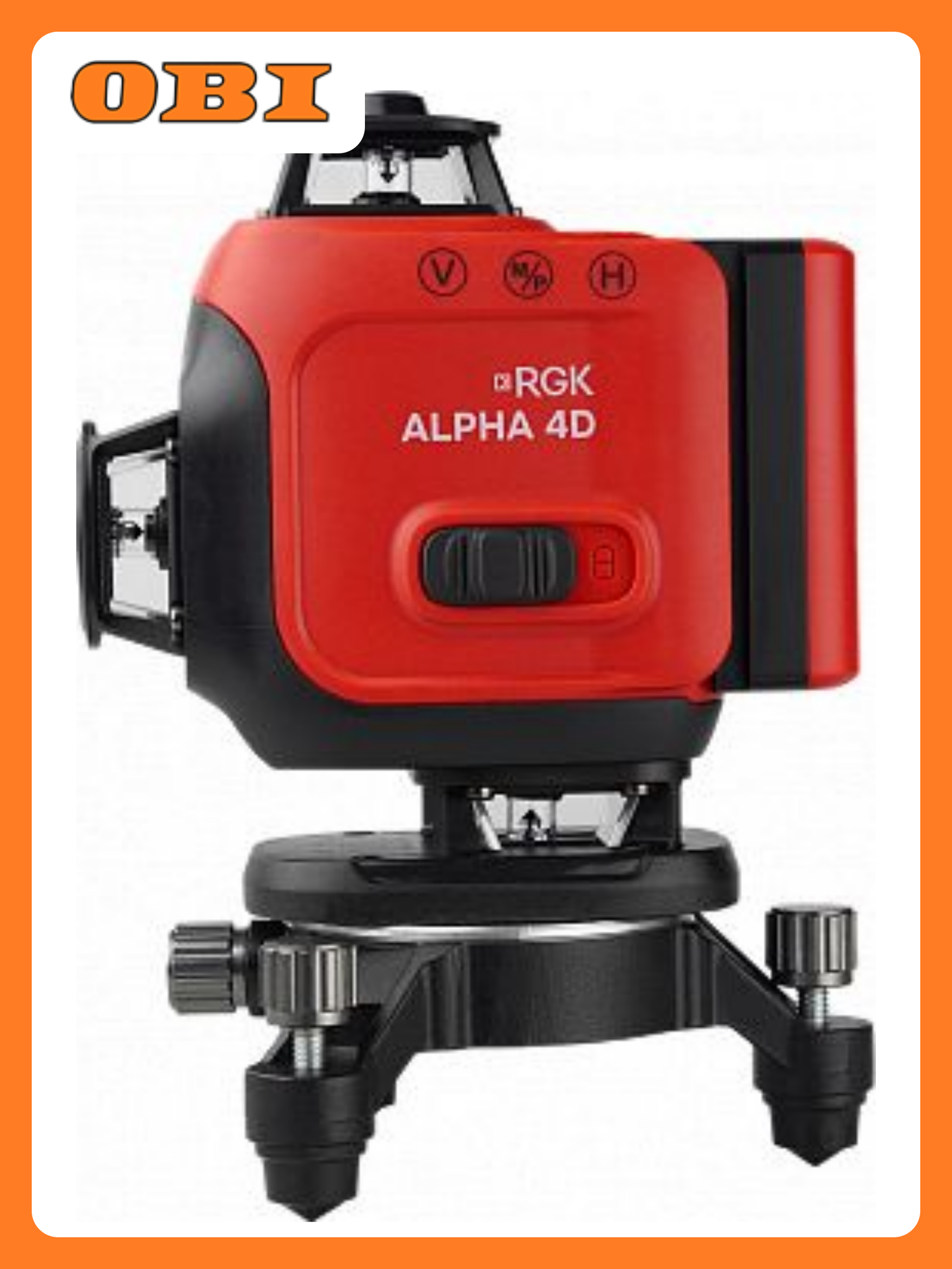 Лазерный нивелир RGK ALPHA 4D, точность ±0,2 мм/м, дальность 20м, зелёный луч