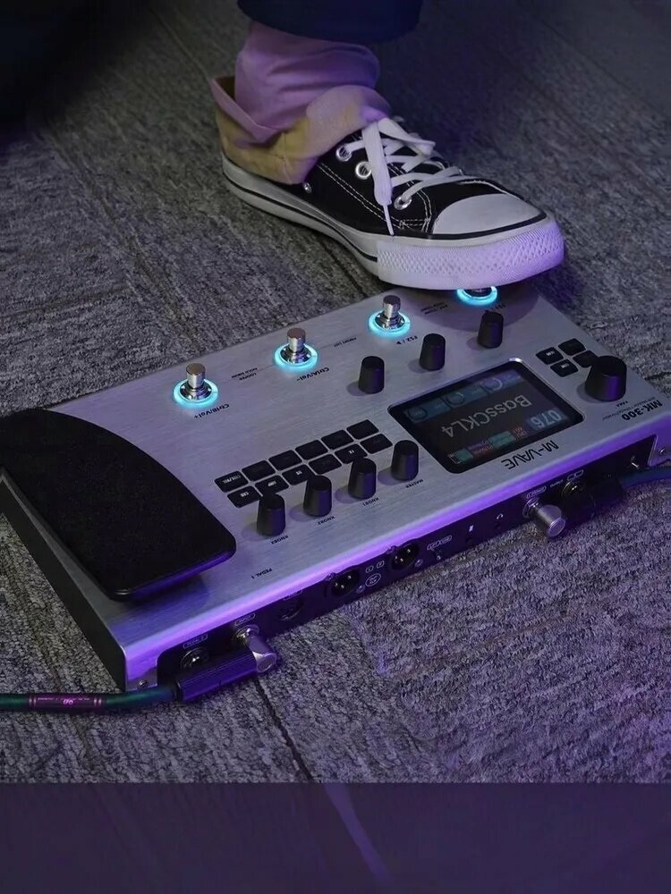 M-vave Mk-300 Серебряный Процессор Мультиэффектов Лупер 300 120AMP/360FX,10ч Работы