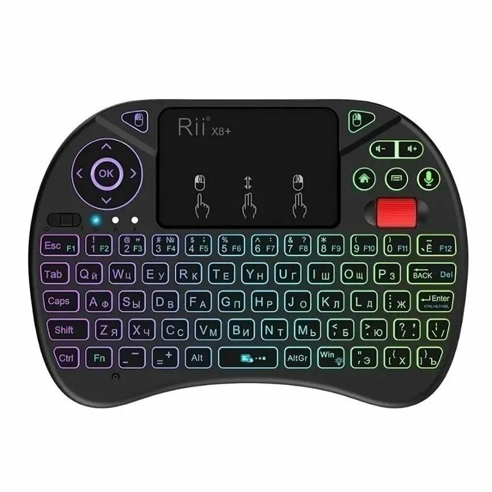 Rii Игровая клавиатура беспроводная , Русская раскладка, черный