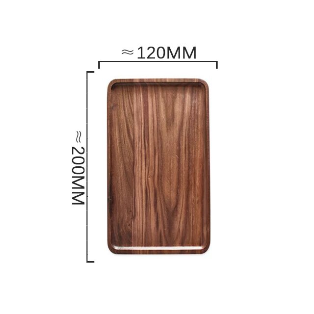 Прямоугольный поднос из венге для чая 20 см, размеры 20x12x1,5 см, натуральный деревянный дизайн
