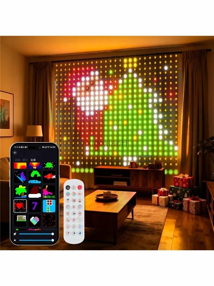 Электрогирлянда интерьерная Занавес Люминесцентная (энергосберегающая), Светодиодная 400 ламп, 2 м, питание От порта USB, От сети 220В, 1 шт