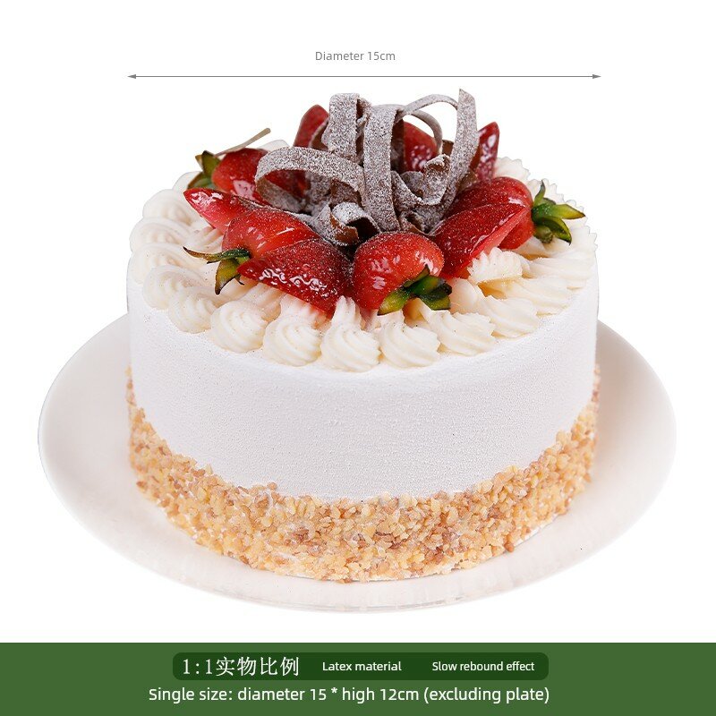 6inch 8inch Имитационная модель торта, образец кухонных украшений, клубника, фруктовый торт, мусс, шоколадный торт