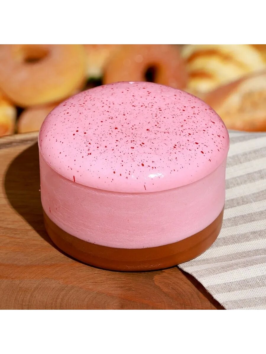 Антистресс-мишка 'Клубничный чизкейк' 10х10х6 см