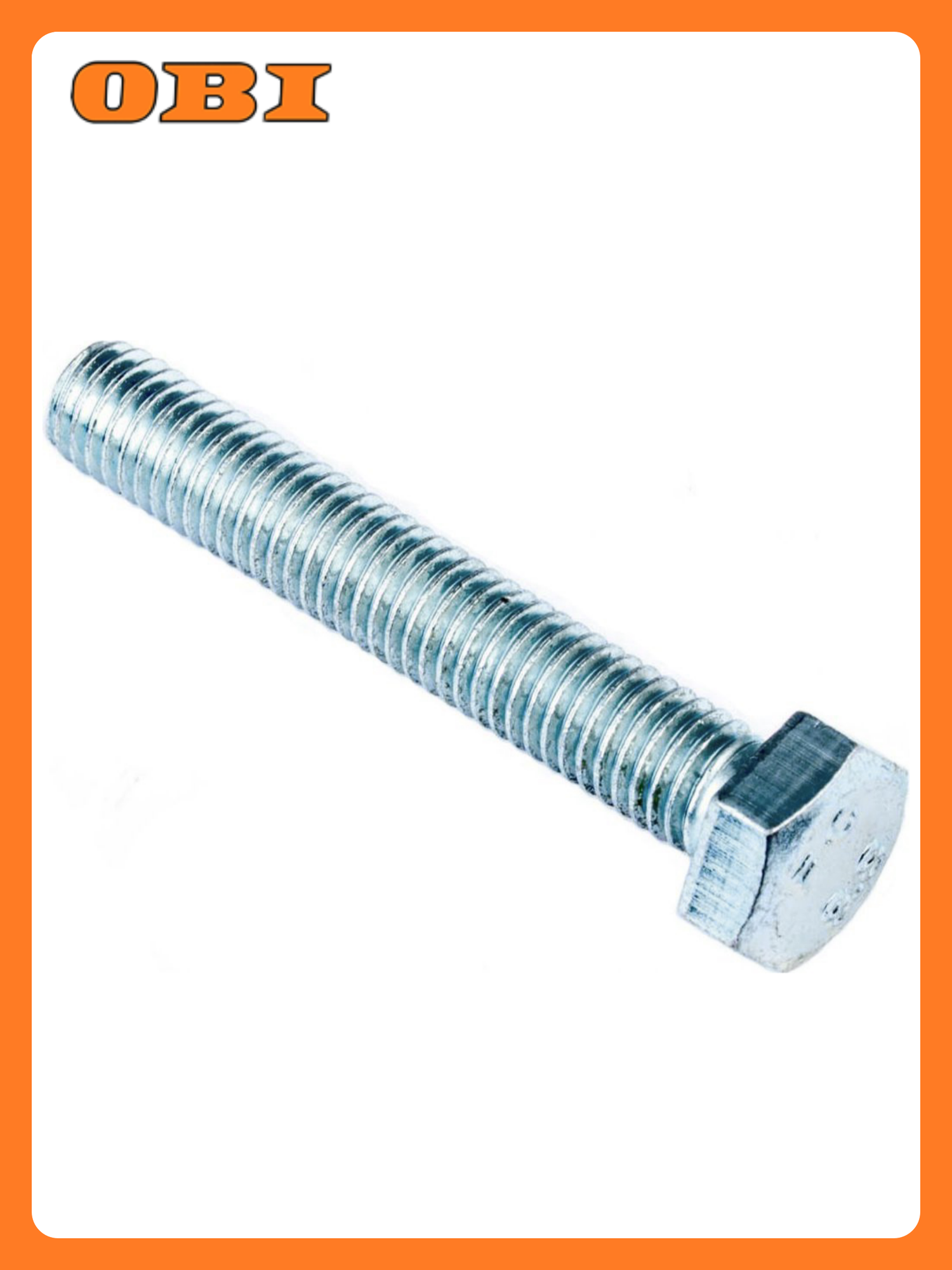 Болт Стройбат DIN 933, шестигранный, оцинкованный, серебристый, 4 шт