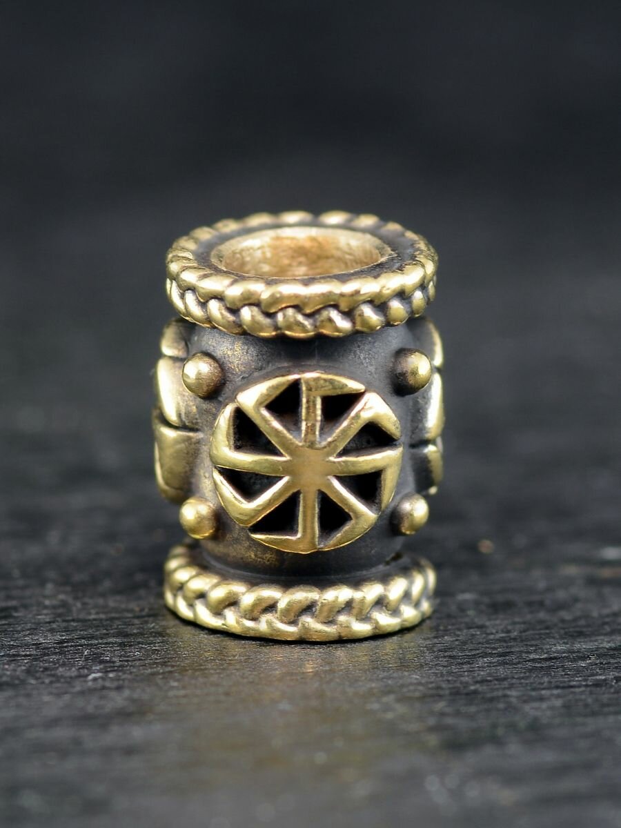 Шарм бусина для браслета, подвески со славянским оберегом Hobbylive из ювелирной латуни - Коловрат