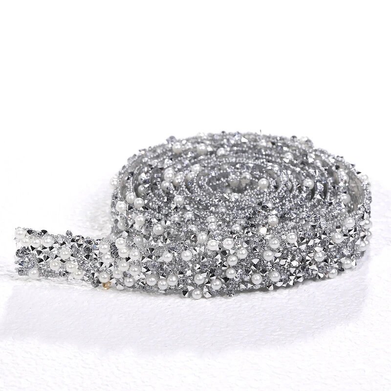 Самоклеящаяся лента из смолы с блестками REGELIN 1 ярд White Pearl