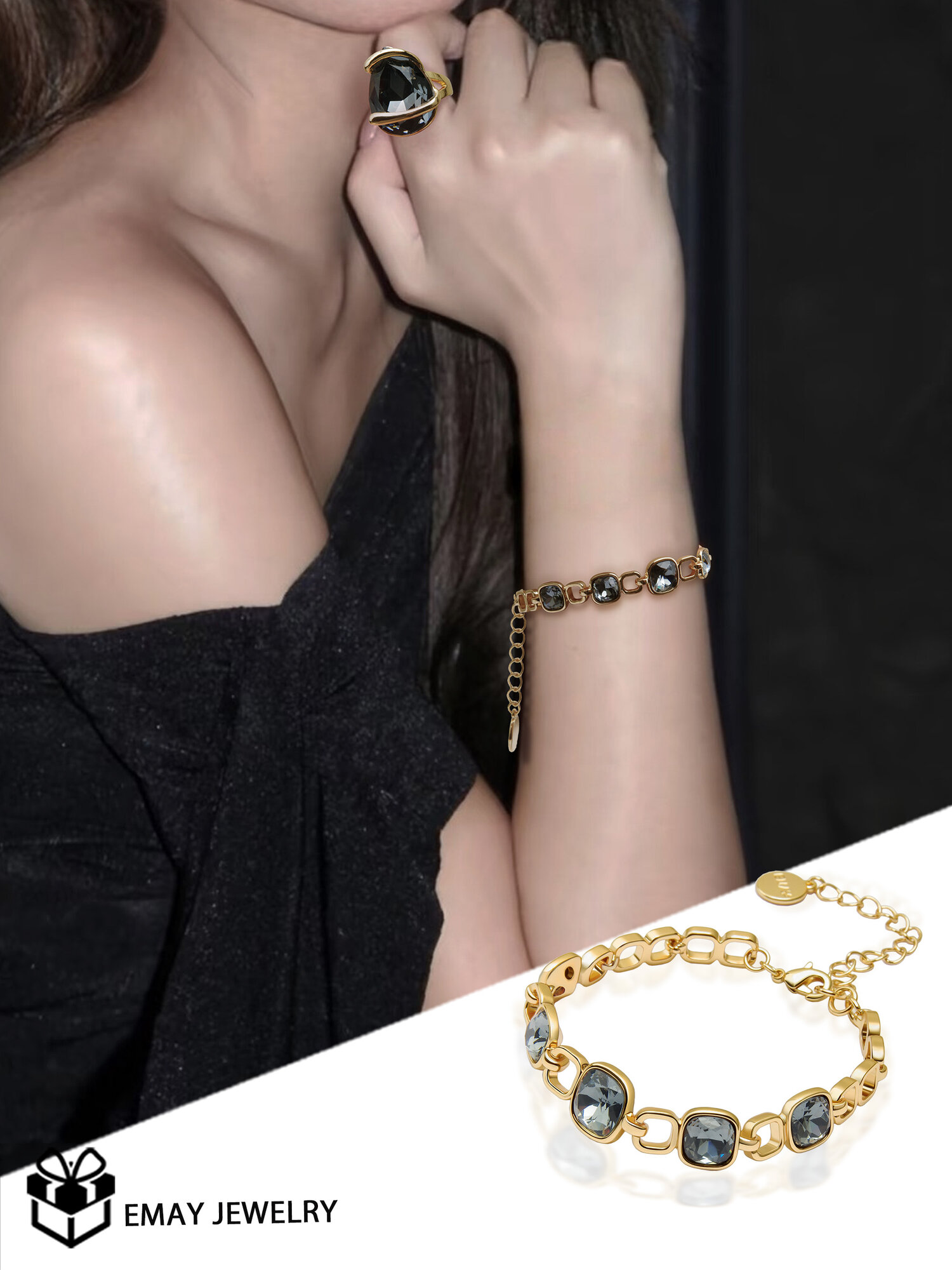 Браслет, искусственный камень