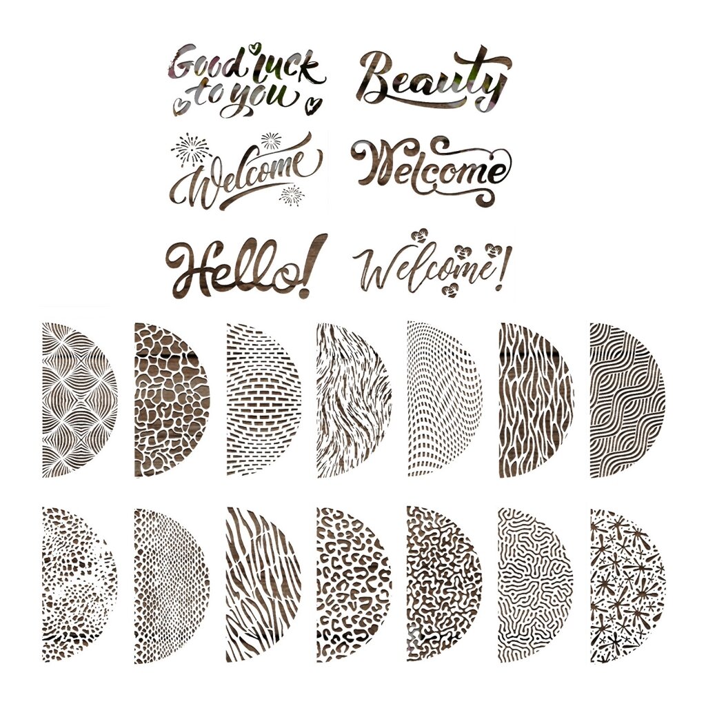 30шт трафаретов с цветочным рисунком, пластиковые шаблоны для рисования дверной вывески ручной работы