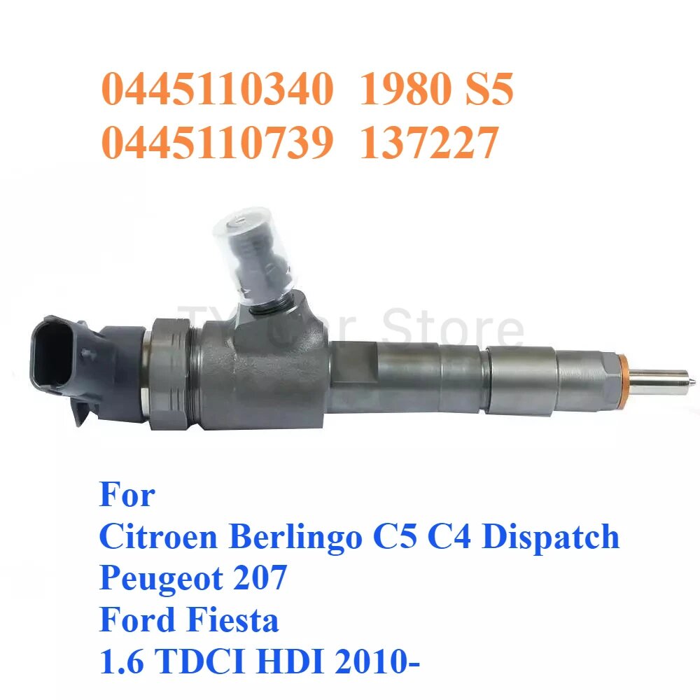 Новая дизельная топливная форсунка 0445110739 137227 для Peugeot 207, Citroen Berlingo C5 C4, Ford Fiesta, Fiat 1.6 TDCI HDI 2010-