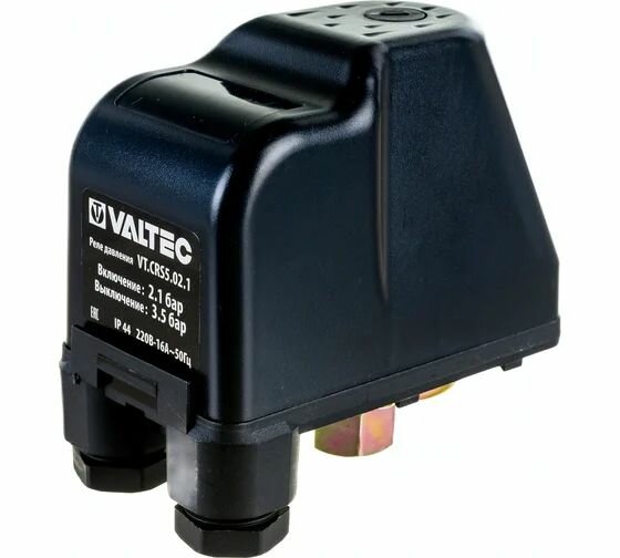 Реле давления CRS-5, 1/4", нак. гайка, (2,1-3,5 бар) VALTEC