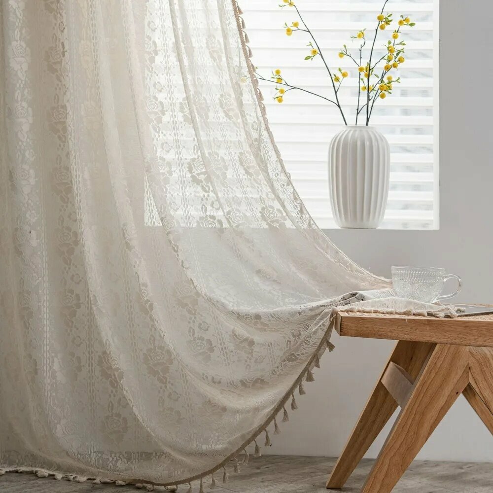 Штора 150х200 см крепление Кулиска белый, слоновая кость