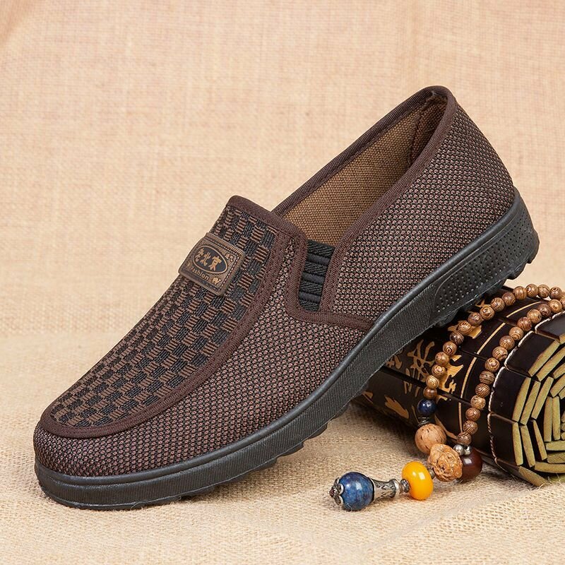 Новые старые пекинские тканевые туфли для мужчин, рабочие туфли с коровьей подошвой, холщовые туфли, дышащие, нескользящие, с мягкой подошвой, повседневные туфли для папы на все сезоны
