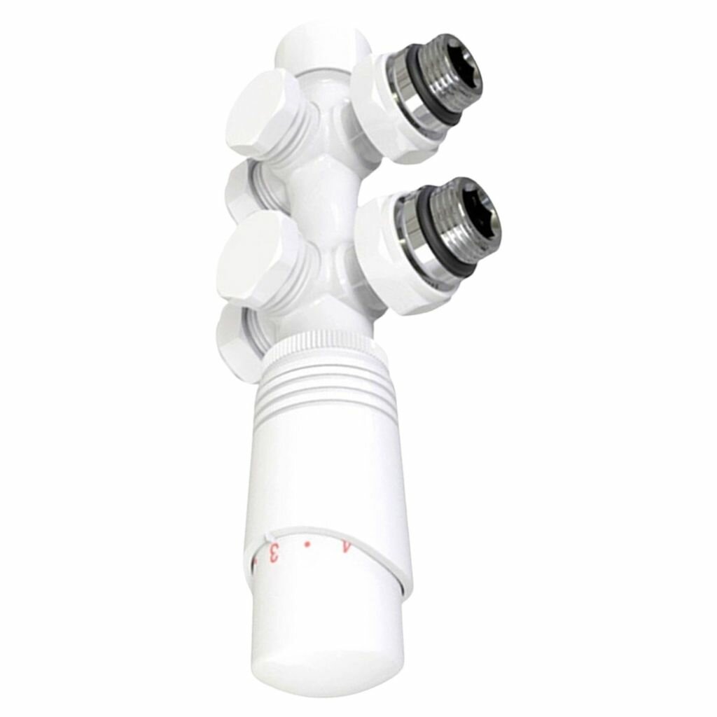 Прочный набор термостатических клапанов для радиаторов с угловым и проходным дизайном для систем отопления дома, антрацит G1/2, Белый