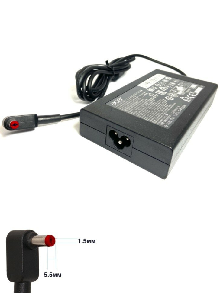Зарядное устройство для ноутбука Acer, Nitro 5 AN515-46-R03R, 19V - 11.8A, (Штекер: 5.5-1.5мм) 230 Вт Slim
