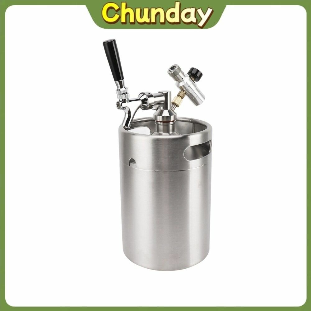 Пивная бочка 5 литров из нержавеющей стали, клапан 60psi, для домашнего бара.