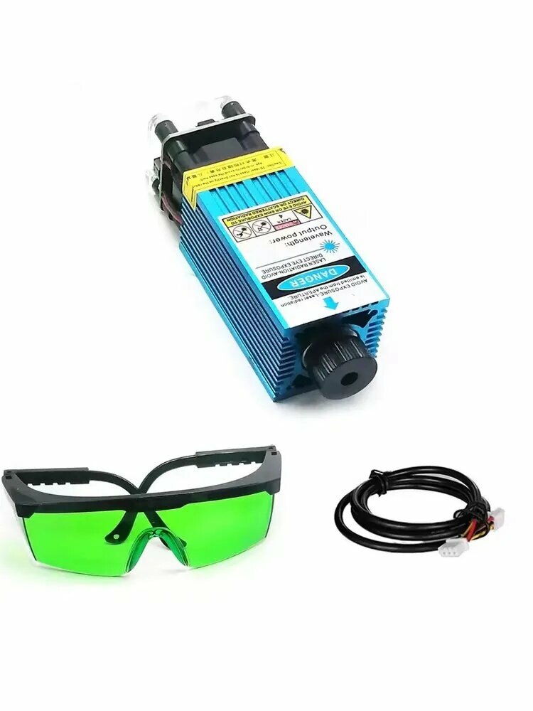 12V 405nm 500 МВт Фиолетовый/синий точечный свет TTL PWM Control Вырезает лазерный модуль для гравировки с защитными очками