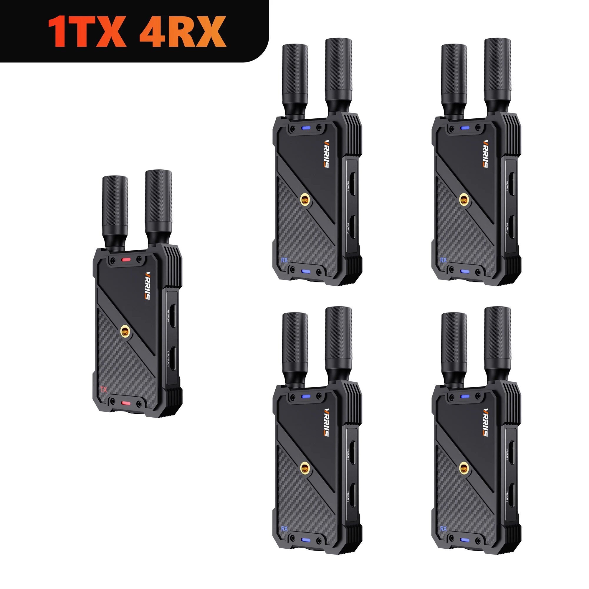 Беспроводной HDMI-удлинитель VRRIIS WL082, 1TX 4RX, US Plug