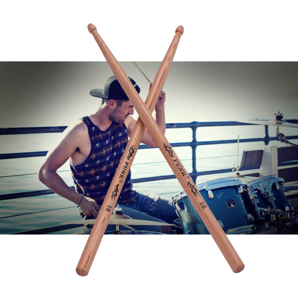 Одна пара деревянных палочек для барабанов 5B из клещива, палочки для барабанов, аксессуары для барабанной установки, размер 5B/5A/7A, длина 406мм/16дюймов (5B и 5A), 390мм/15.4дюйма (7A), диаметр 15мм/0.59дюйма (5B), 14мм/0.55дюйма (5A), 13мм/0.51дюйма