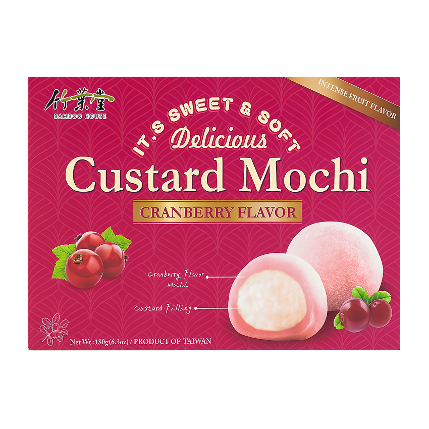 Bamboo House Custard Mochi Cranberry Flavor моти клюква с заварным кремом 180 гр