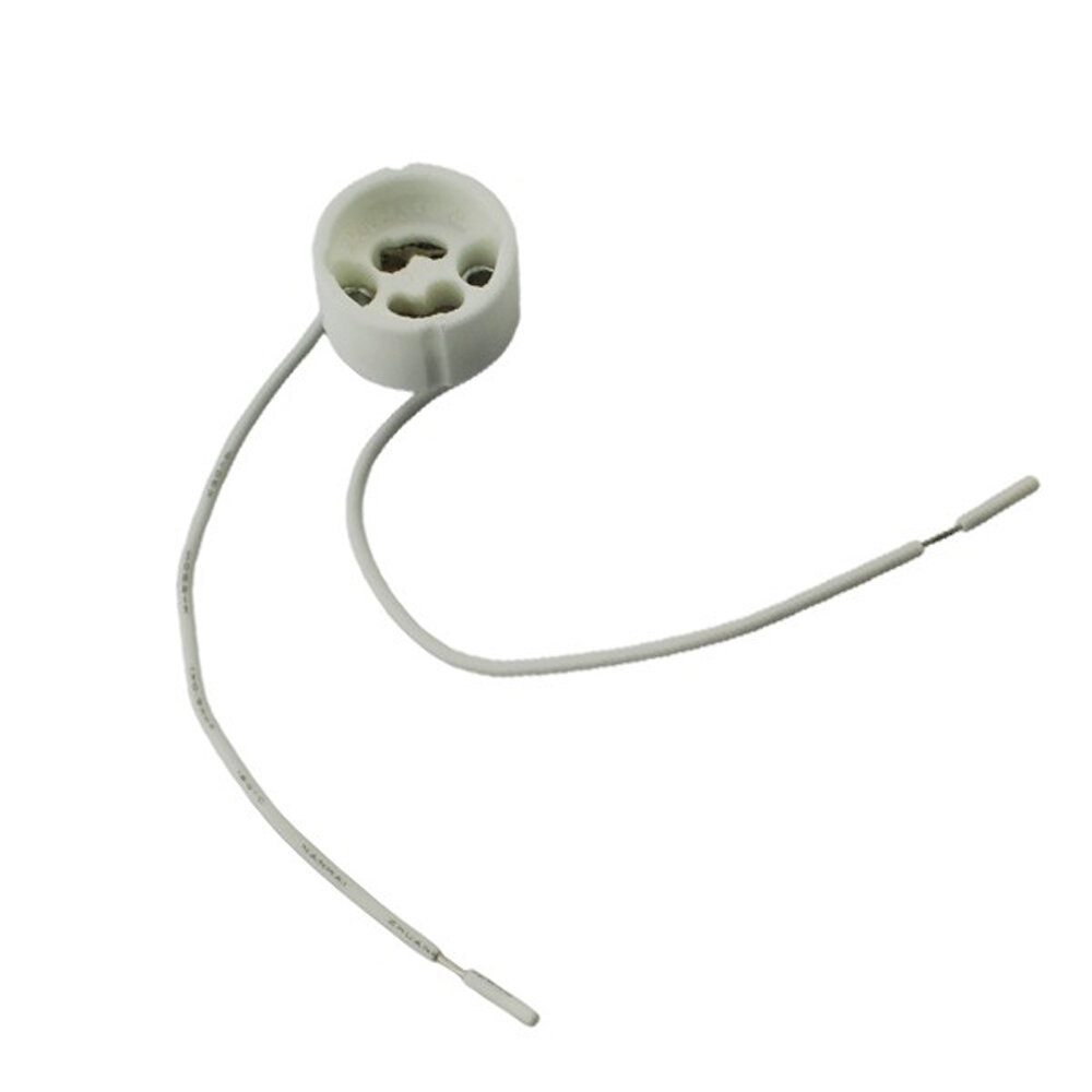 Розетка-держатель для ламп GU10 из керамики, соединитель для провода ленты L-ED, длина провода 100мм, вес упаковки 15г, размер упаковки 35*30*30мм, в комплект входят 1 шт держателя ламп для галогенных ламп