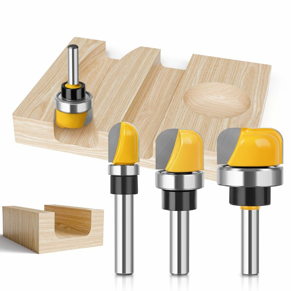 3 шт. Набор фрез по дереву для изготовления чаш, менажниц, хвостовик 8 мм