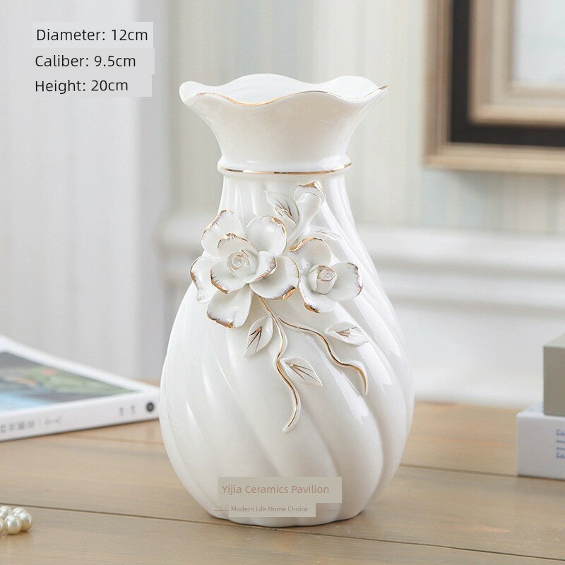 Керамические вазы в европейском стиле, цветочные композиции, бамбук удачи, декор для тумбы под телевизор в гостиной,